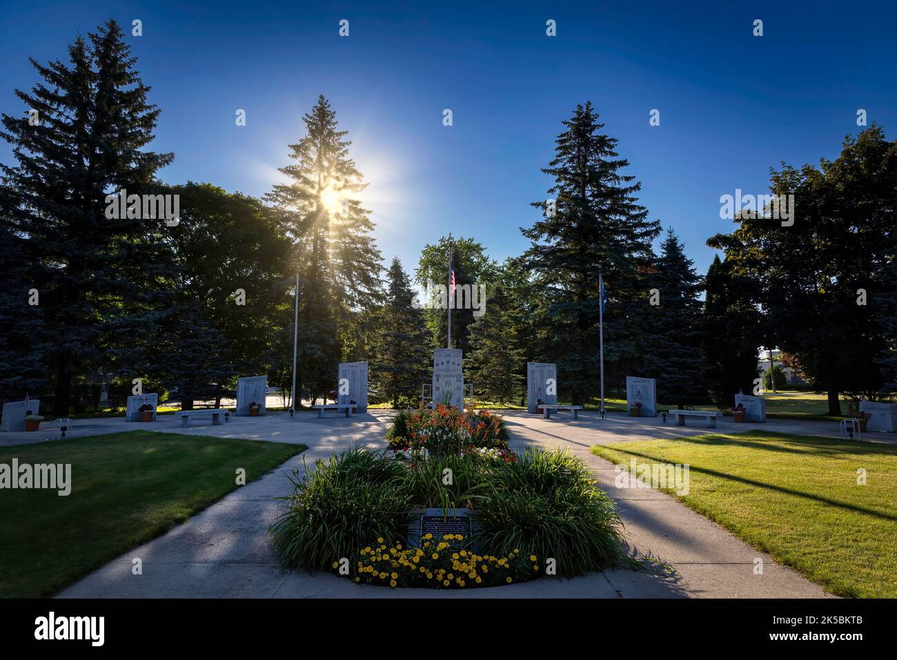 Sunrise on a summer morning at the Manitowoc County Veterans Memorial ...