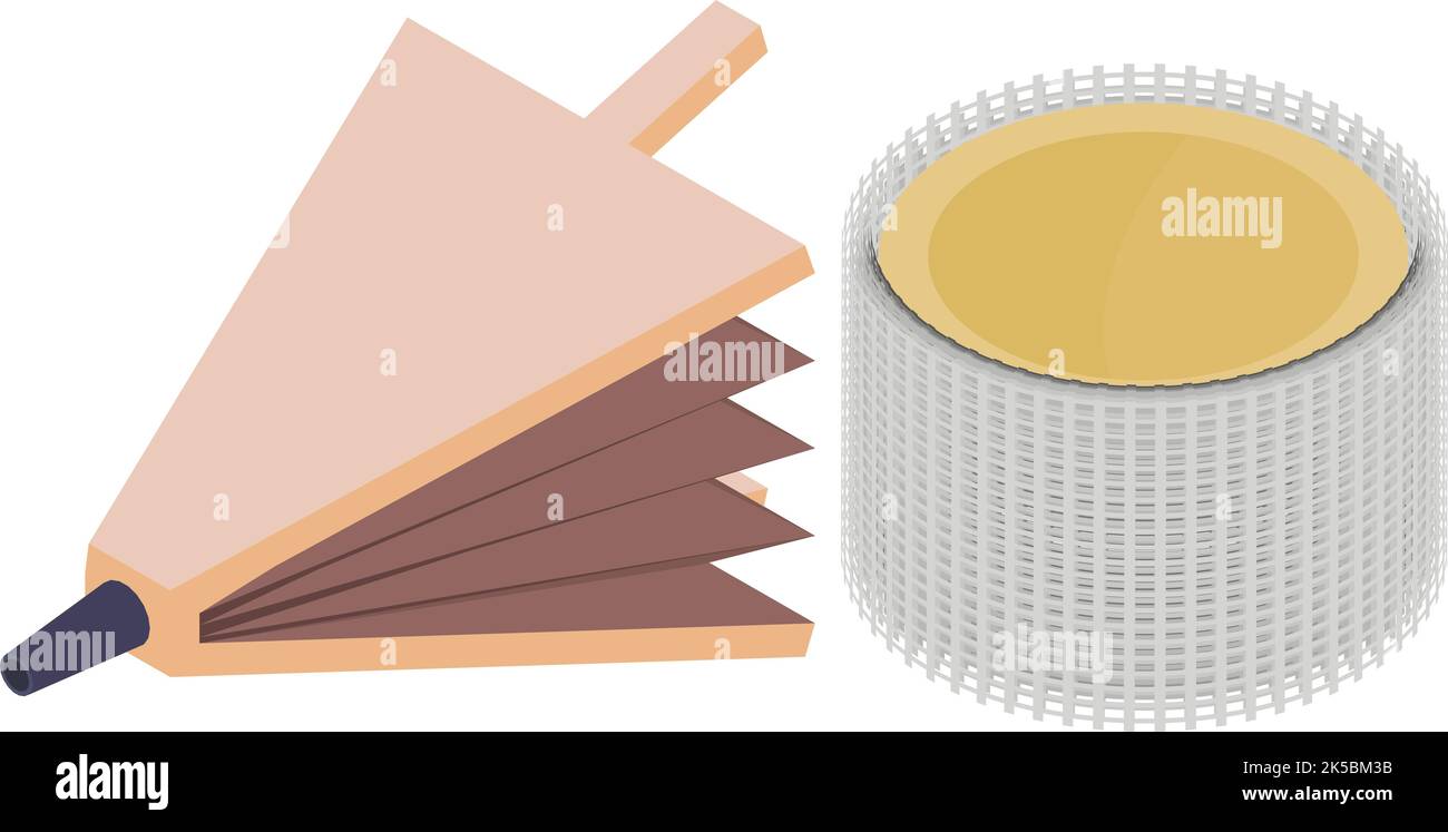 Forging equipment icon isometric vector. Forge bellow and construction ...