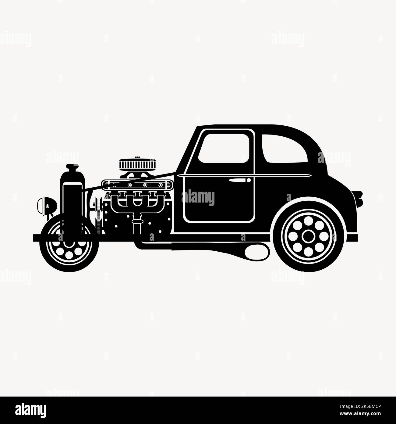Vintage car collage element illustration vector Stock Vector Image ...