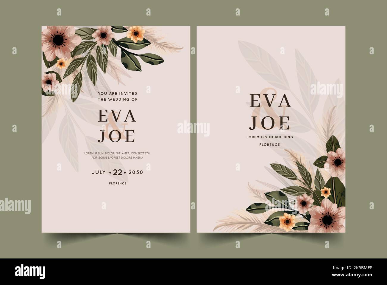 hand drawn wedding invitation vector design illustration Stock Vector ...