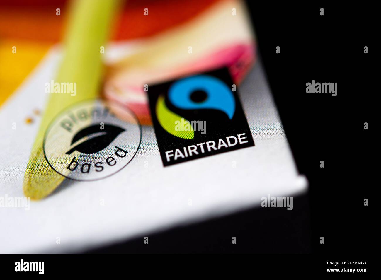 Bremen, Germany. 28th Sep, 2022. The Fairtrade seal is on food ...