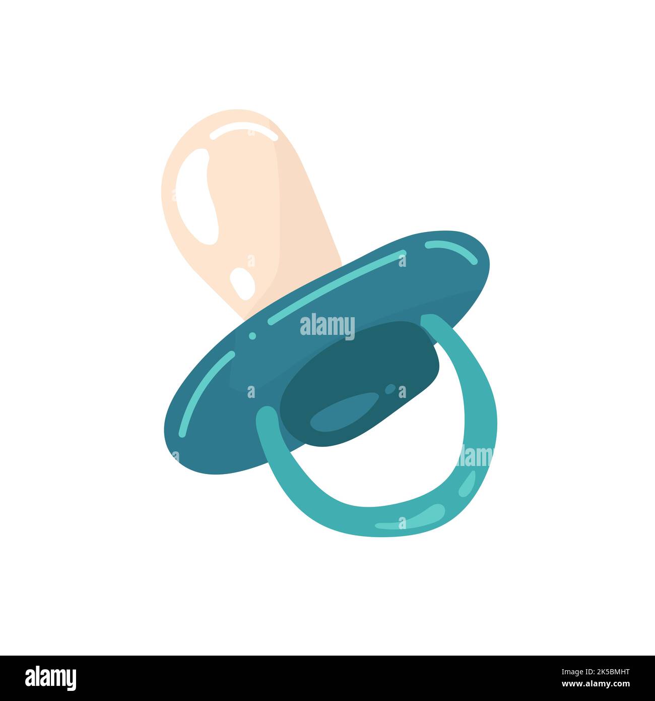 Blue baby pacifier. Flat illustration. vector image Stock Vector Image ...