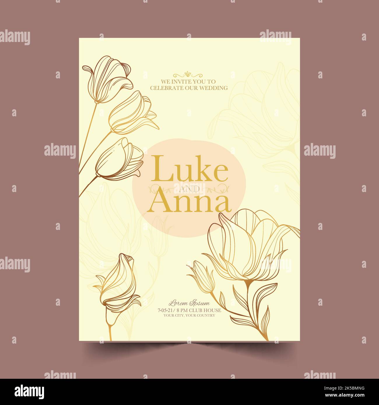 hand drawn wedding invitation vector design illustration Stock Vector ...
