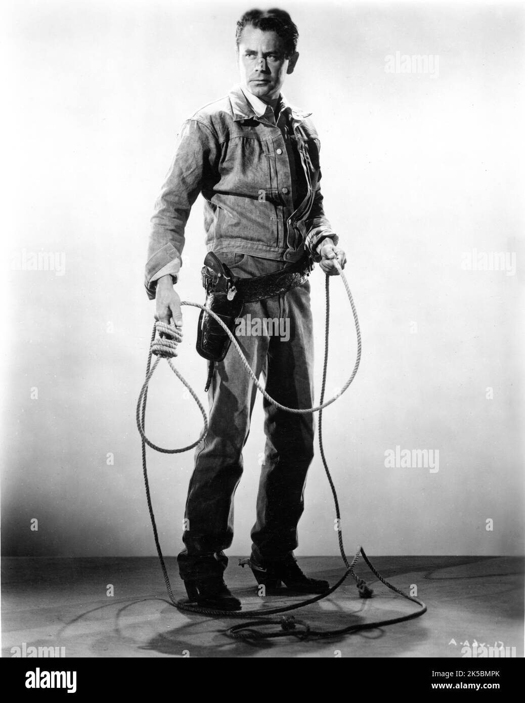 GLENN FORD Full Length Portrait as Cowboy with Lasso / Lariat in THE ...