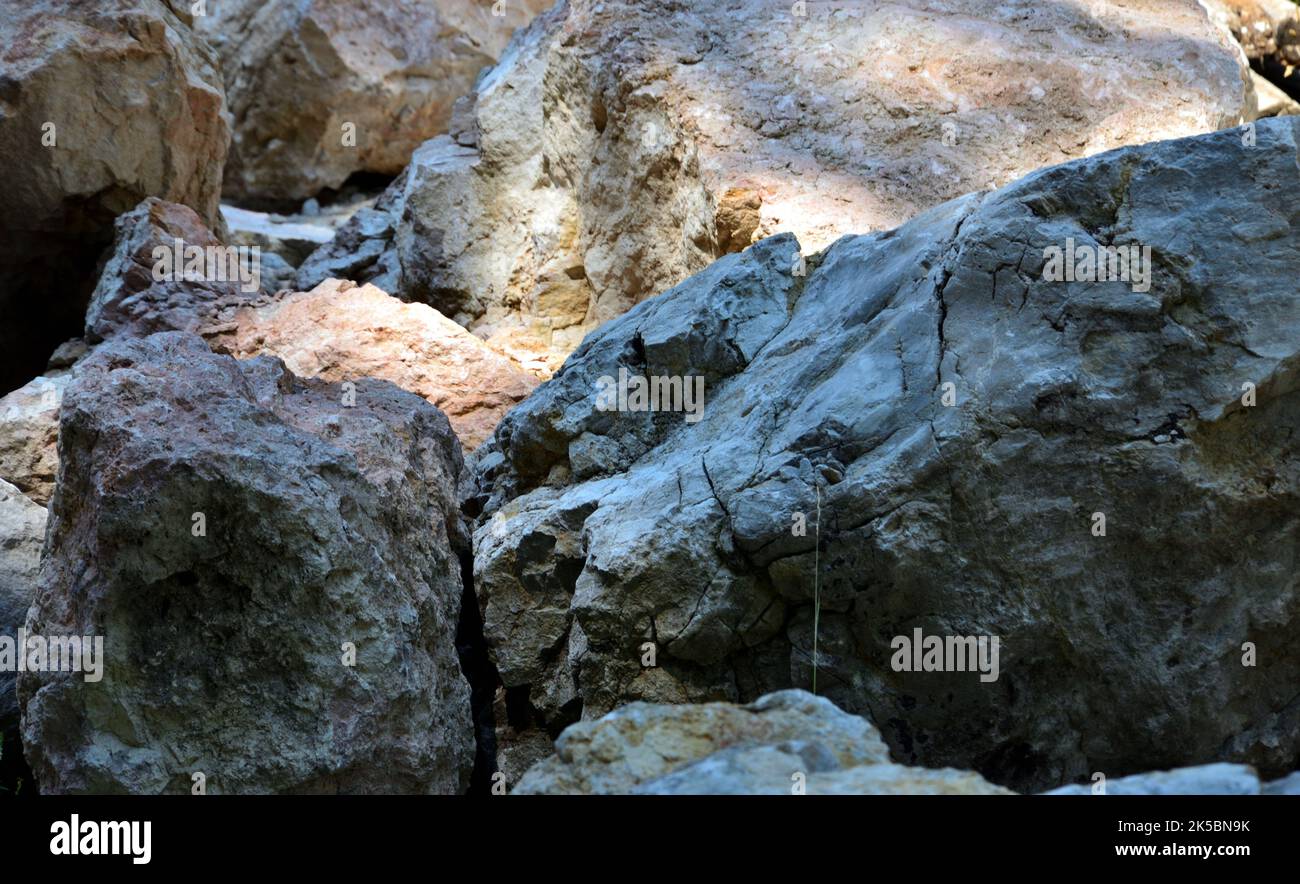 Composition of Dolomite rocks in various colored shades Stock Photo - Alamy