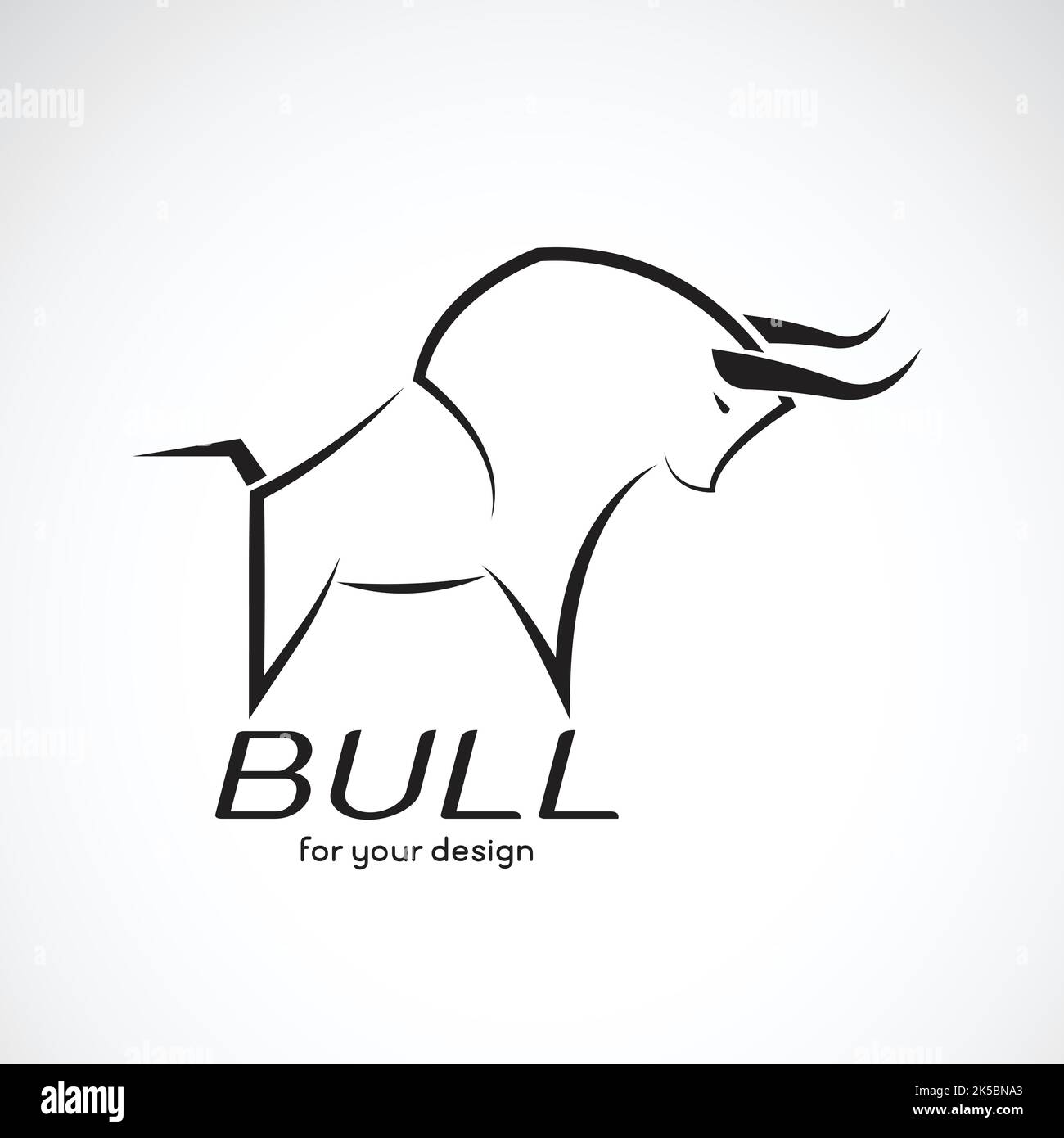 Vector of bull design on white background, Wild Animals, Vector ...