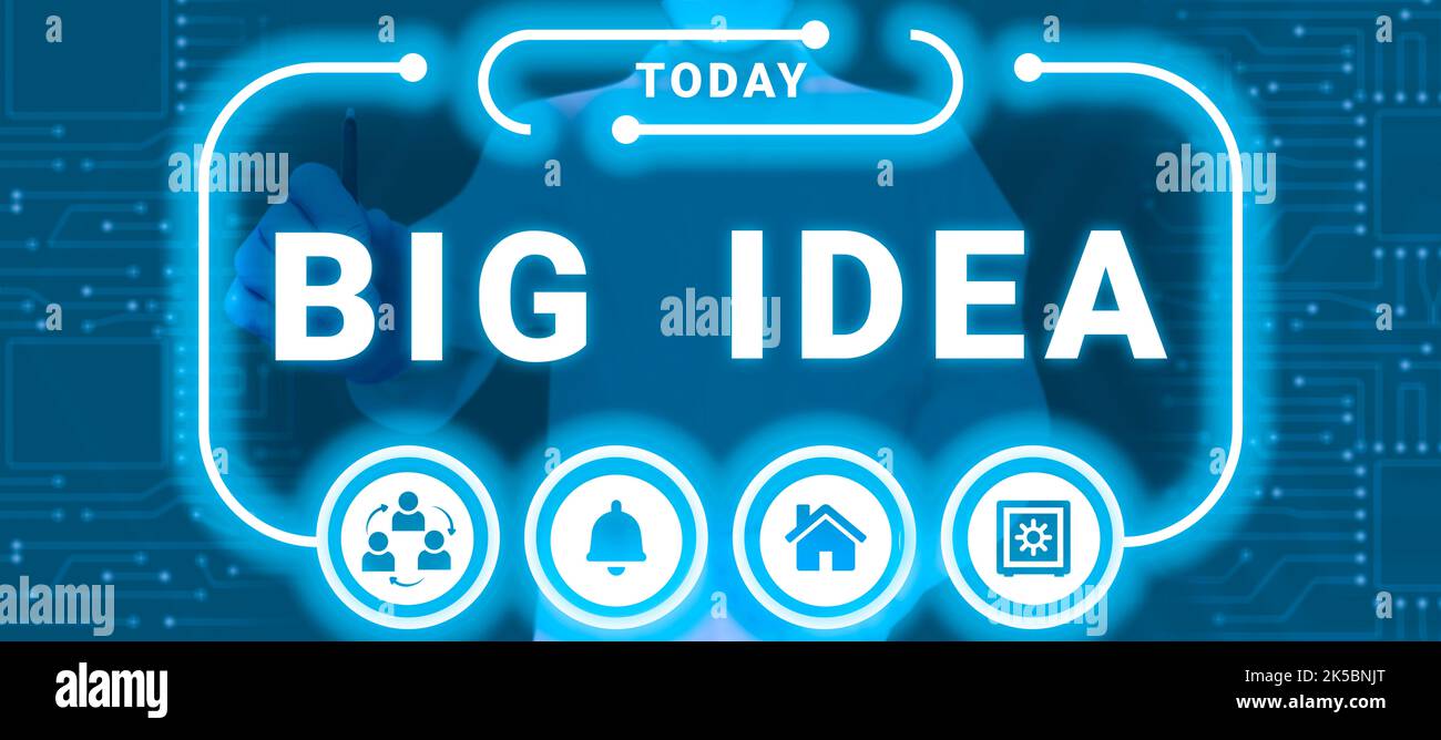 Conceptual Caption Big Idea Word Written On Having Great Creative Innovation Solution Or Way Of