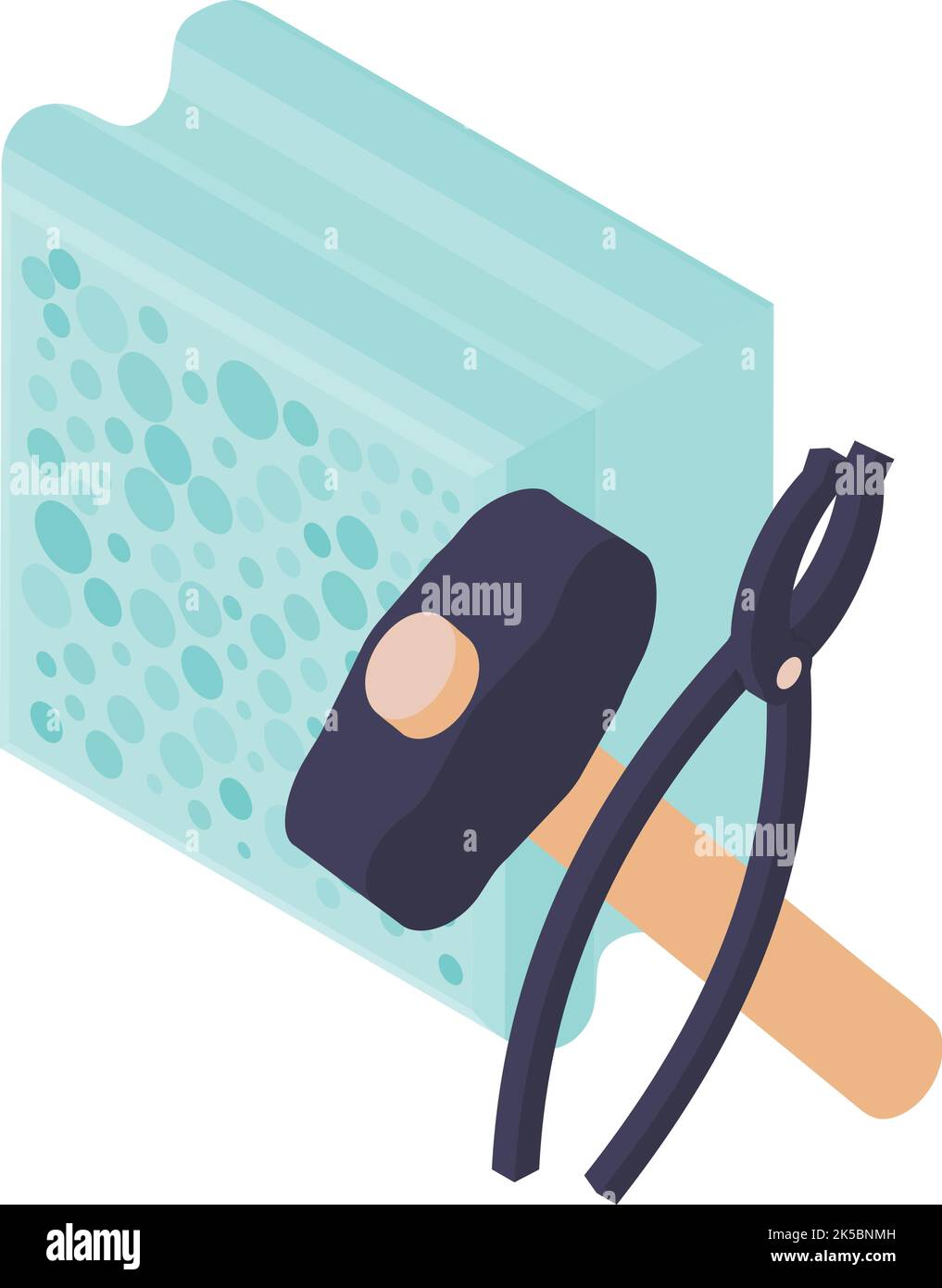 Forging tool icon isometric vector. Blacksmith hammer, smith tongs ...