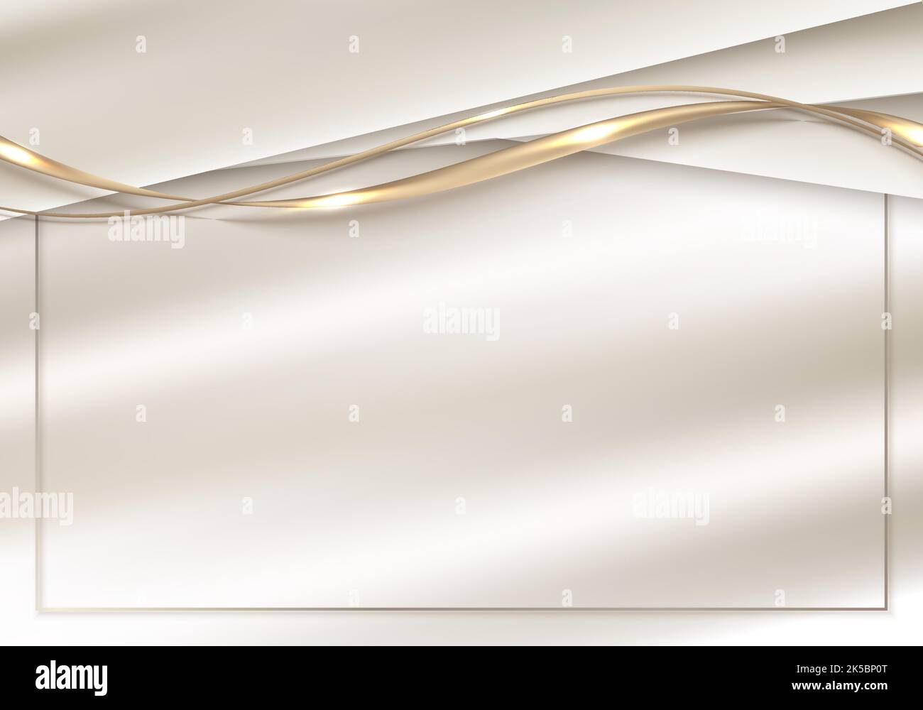 Abstract 3D white or golden fabric stripes template background and ...