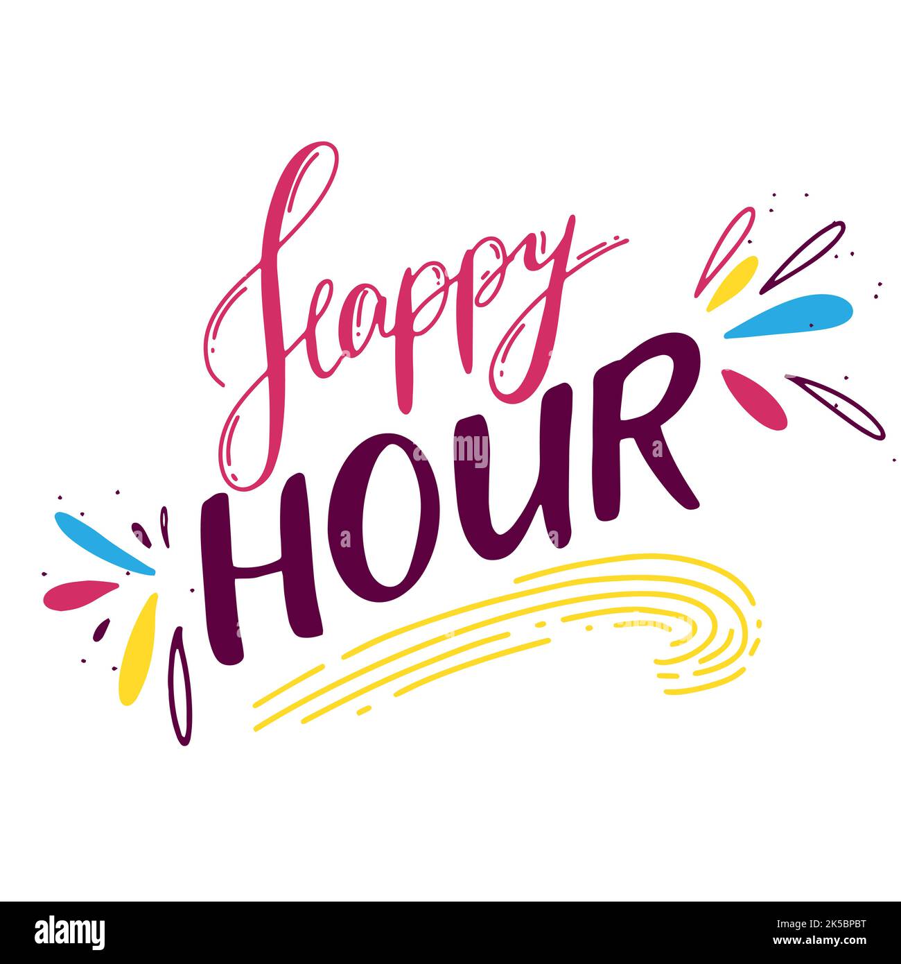 Happy hour. Lettering. words isolated on white Stock Vector Image & Art ...