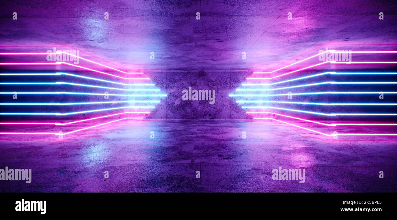 Abstract dark background with blue and pink neon glow. Neon luminous ...