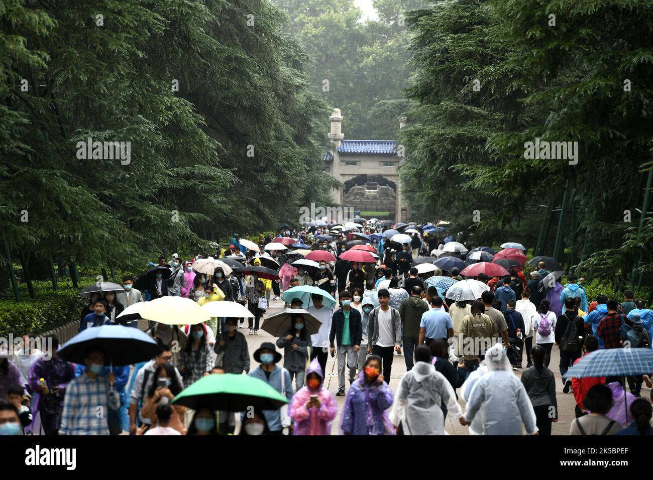 NANJING, CHINA - OCTOBER 4, 2022 - Tourists visit the Sun Yat-sen ...