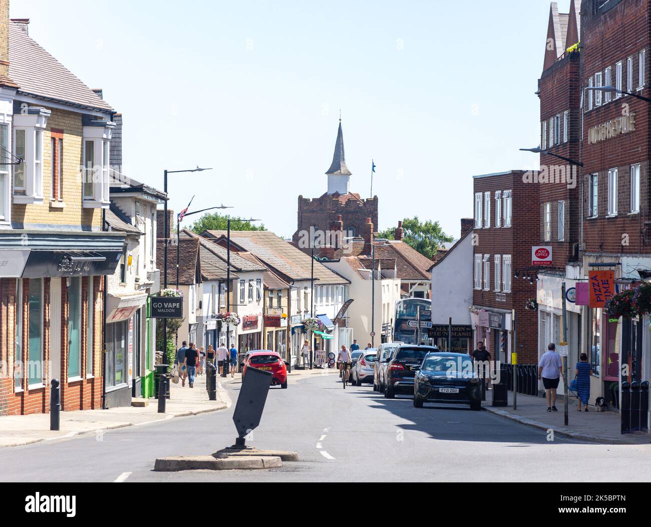 St Mary the Virgin Church tower, High Street, Maldon, Essex, England ...