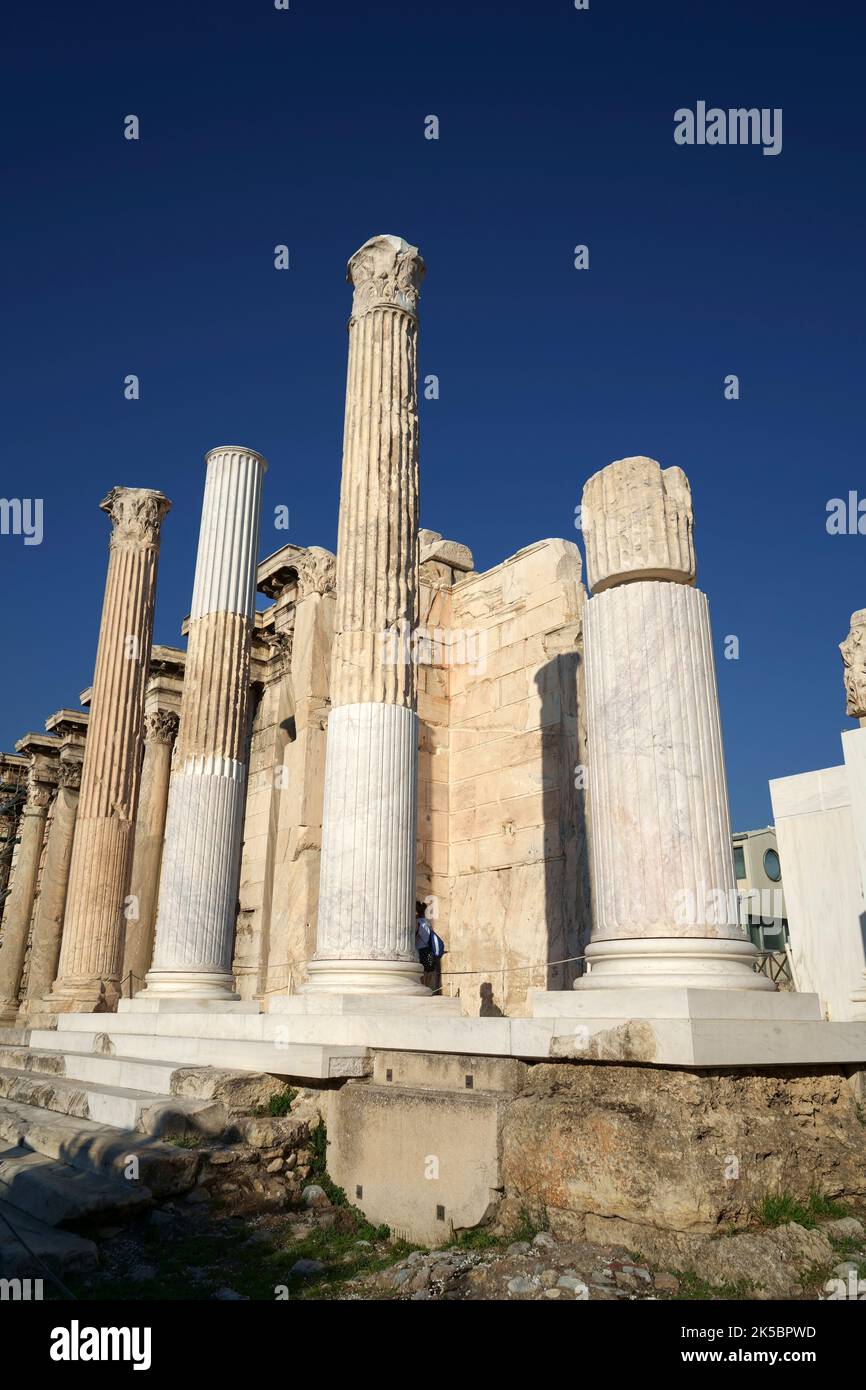 Archaeological site of Hadrian' s Library in Athens, Greece Stock Photo ...