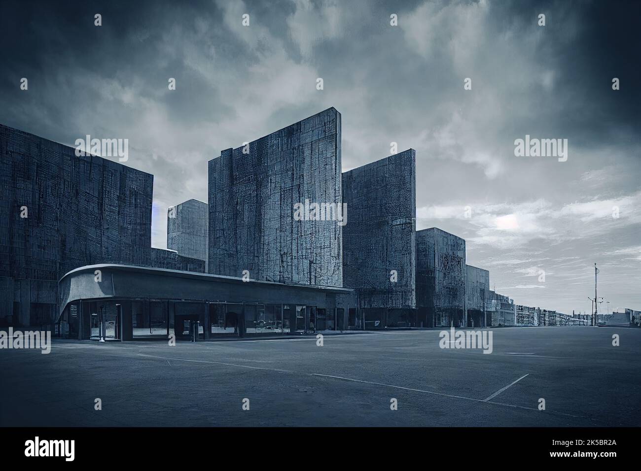 An illustration of a gloomy city Stock Photo - Alamy