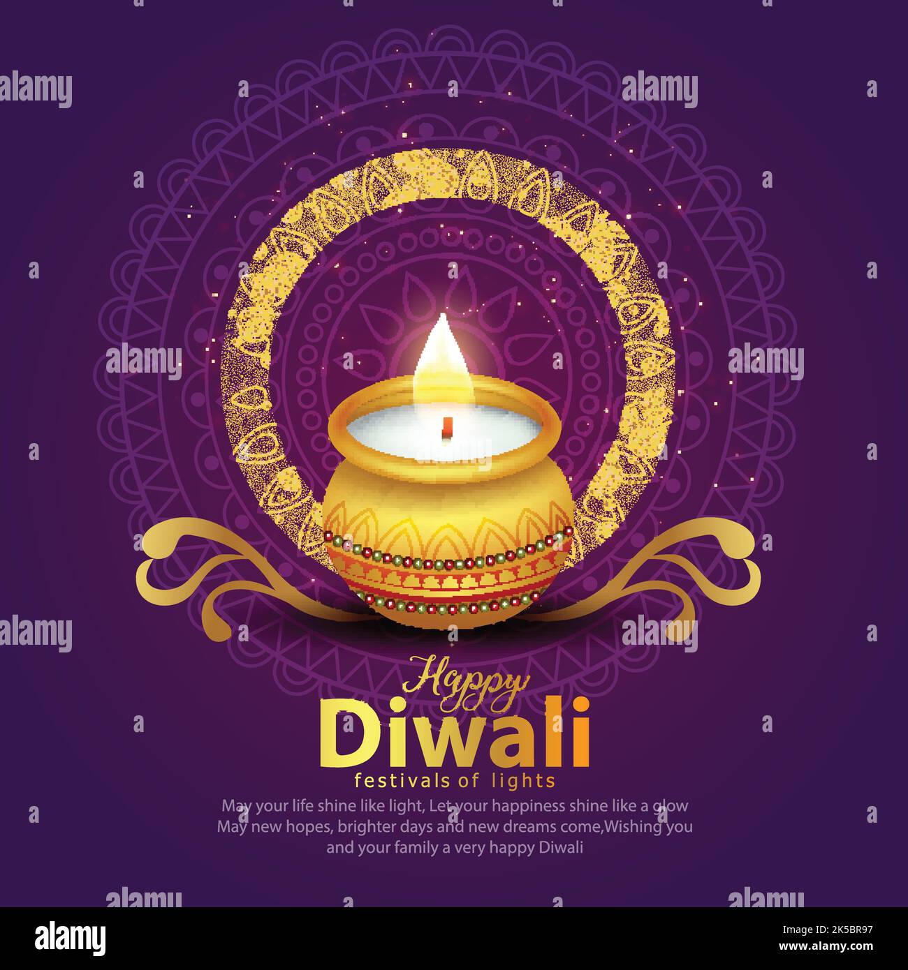 happy Diwali. Indian festivals of light with Diwali elements. vector ...