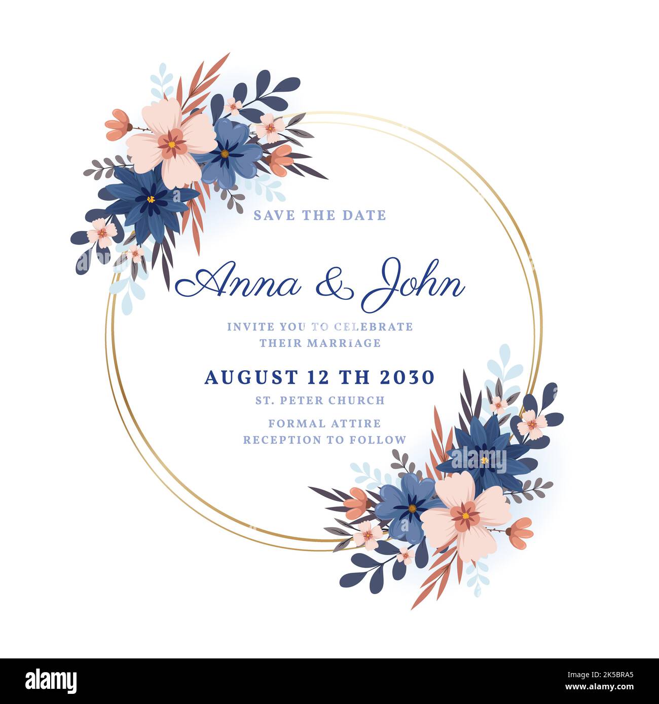 floral wedding invitation template vector design illustration Stock ... floral wedding invitation template vector design illustration Stock ...