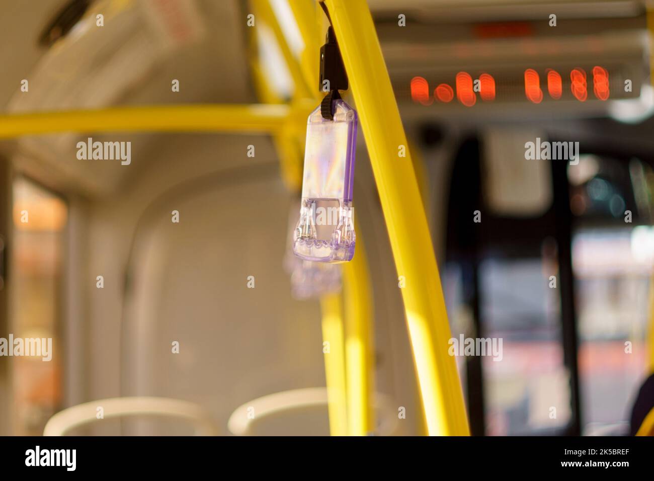 Handles for standing passenger inside a bus and train. Travel, ticket ...