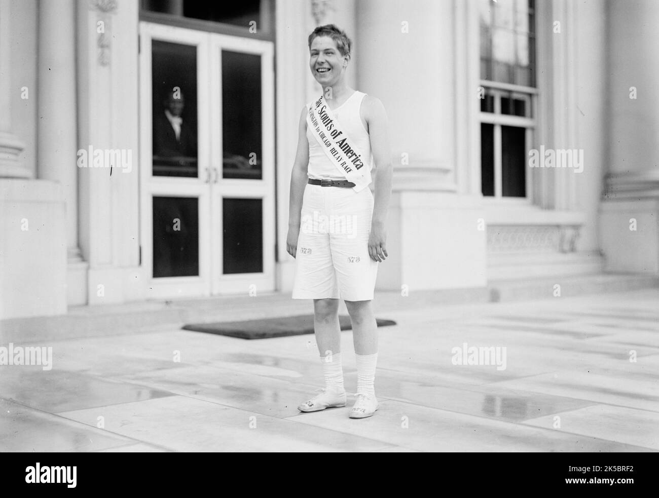 Boy Scouts - Relay Race Starting At White House, Fred Reed, 1913 Stock ...