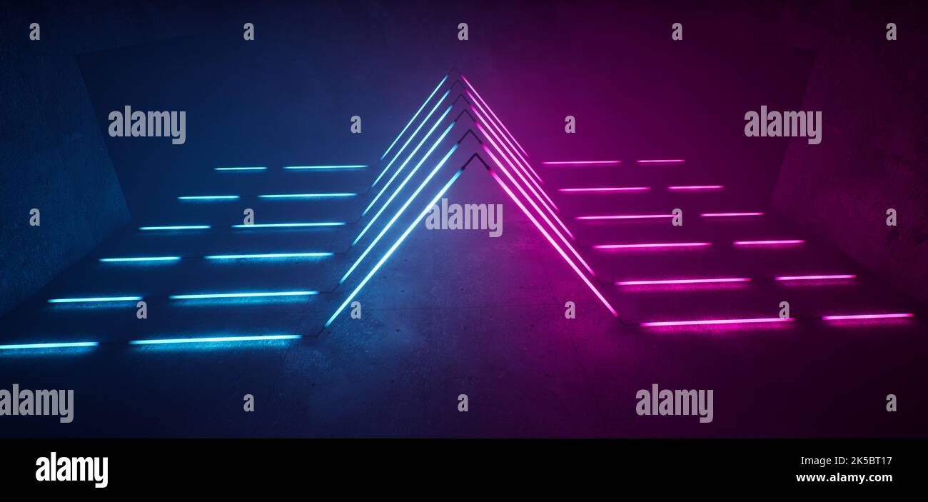 Futuristic Dance Club Triangle Neon Stage Beam Lasers Glowing Vibrant ...