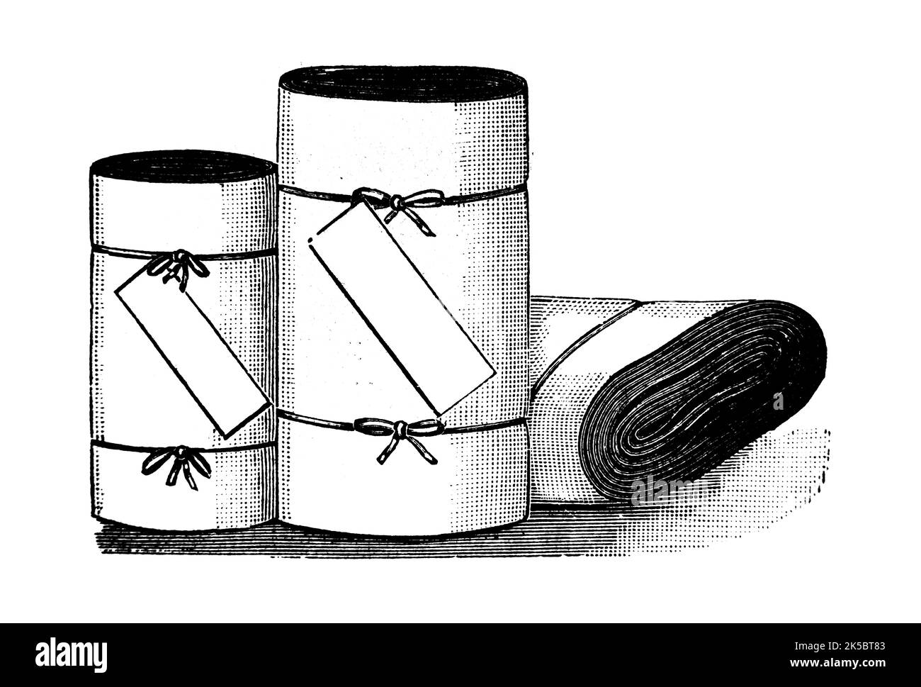 Fabric Rolls - Vintage illustration Stock Photo - Alamy