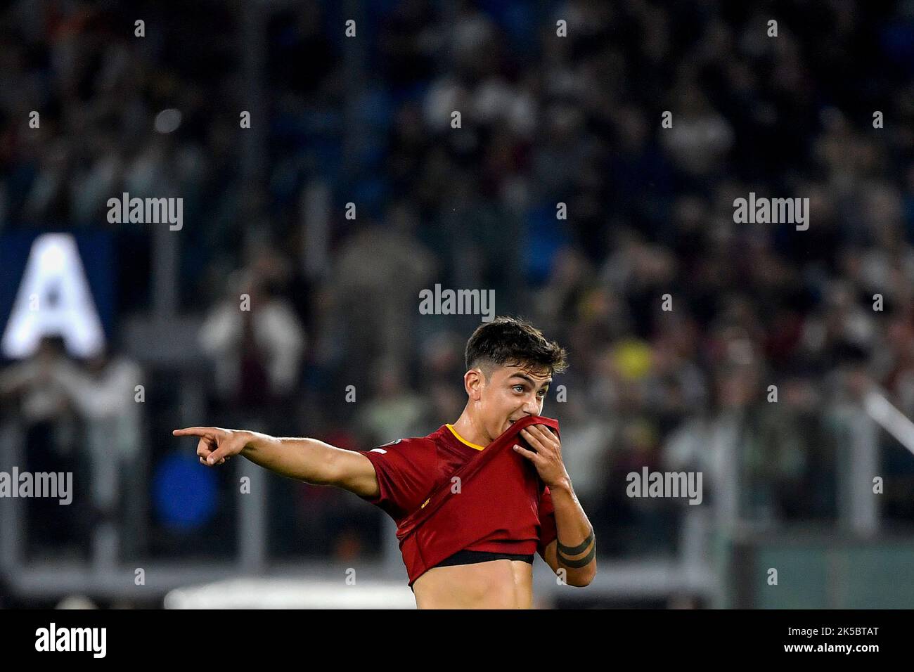 Paulo Dybala of AS Roma gestures during the Europa League Group C ...