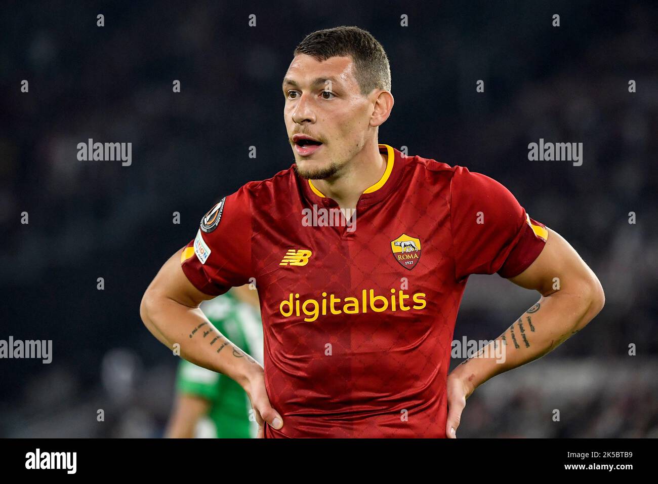Andrea Belotti of AS Roma reacts during the Europa League Group C ...