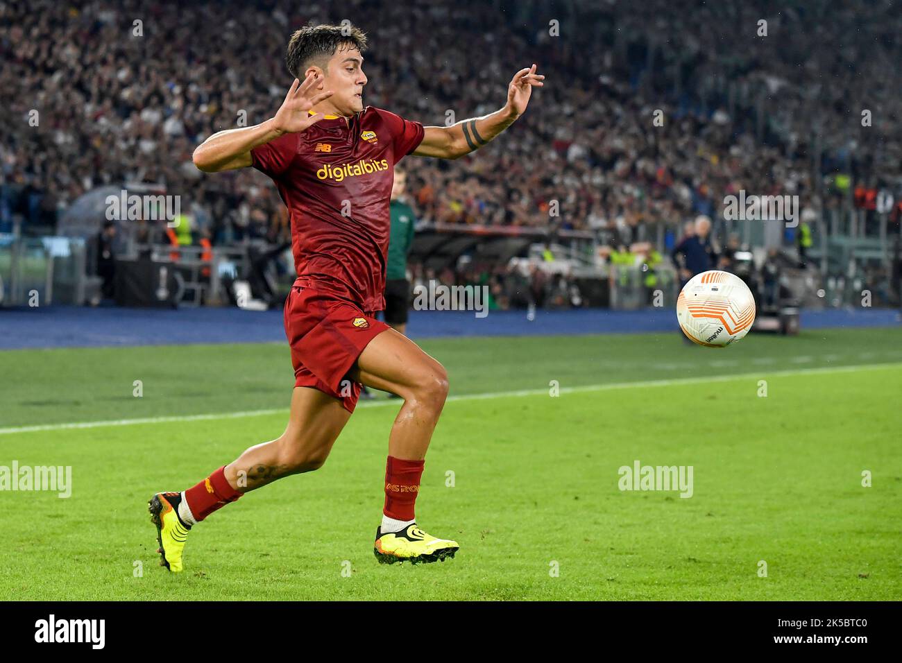 Paulo Dybala of AS Roma in action during the Europa League Group C ...