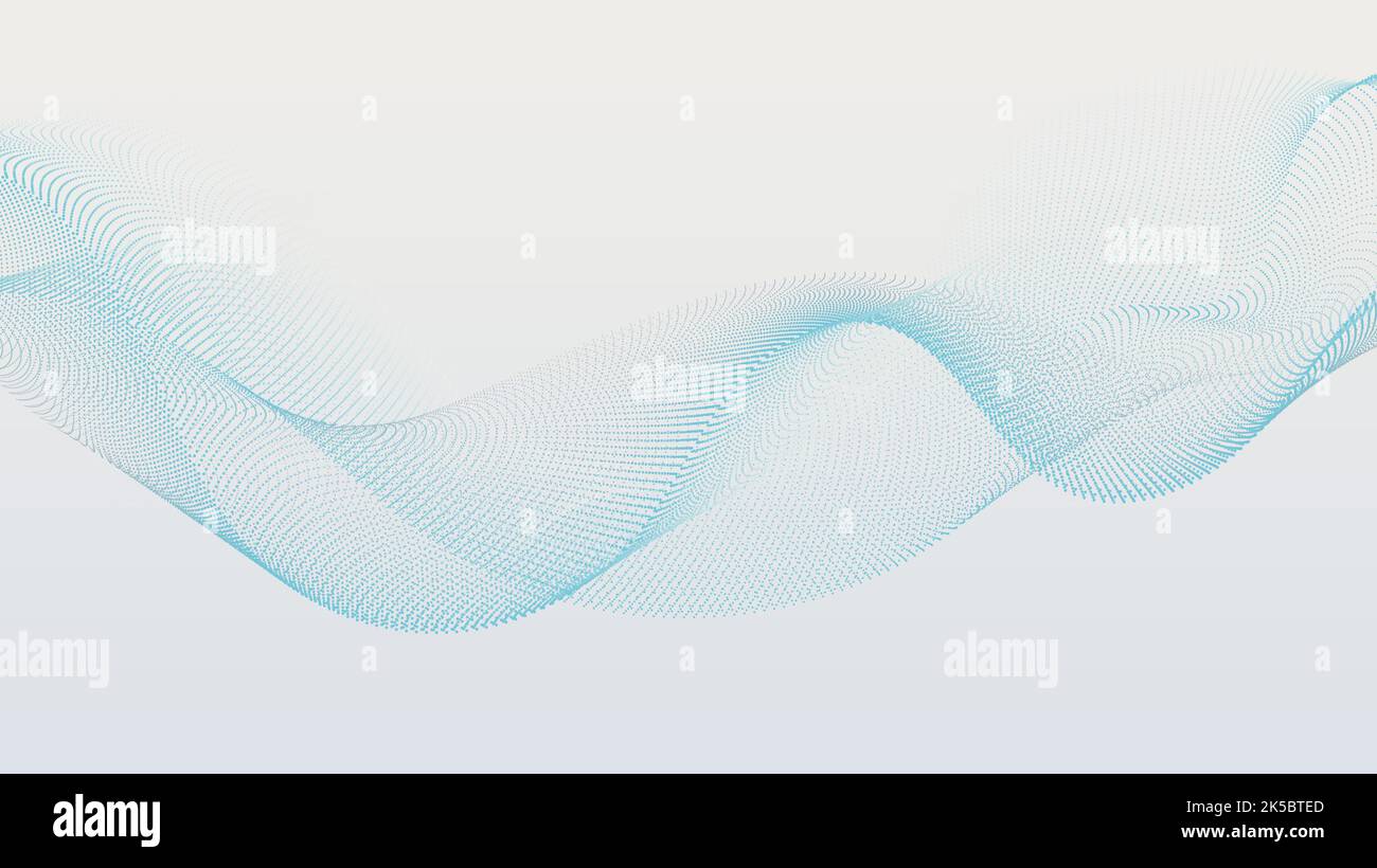 Abstract digital technology futuristic blue dots dynamic sound wave ...