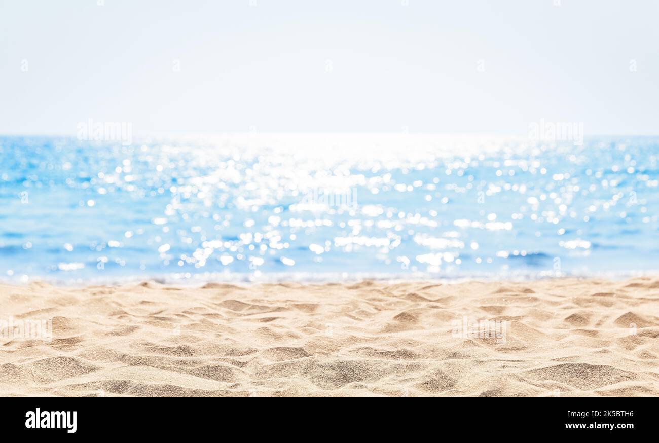 Panorama of a beautiful white sand beach and turquoise water in ...