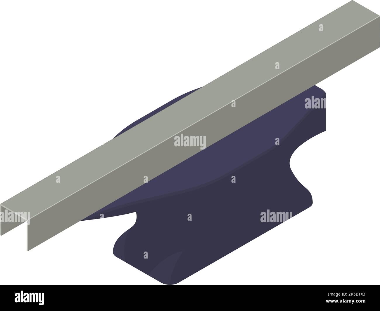 Blacksmith tool icon isometric vector. Blacksmith anvil and metal profile icon. Industrial ...