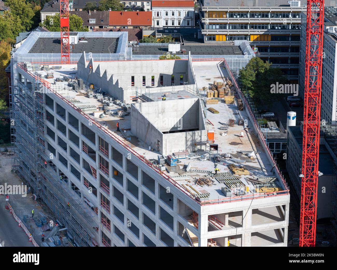 A birds eye view picture of a building under construction Stock Photo ...