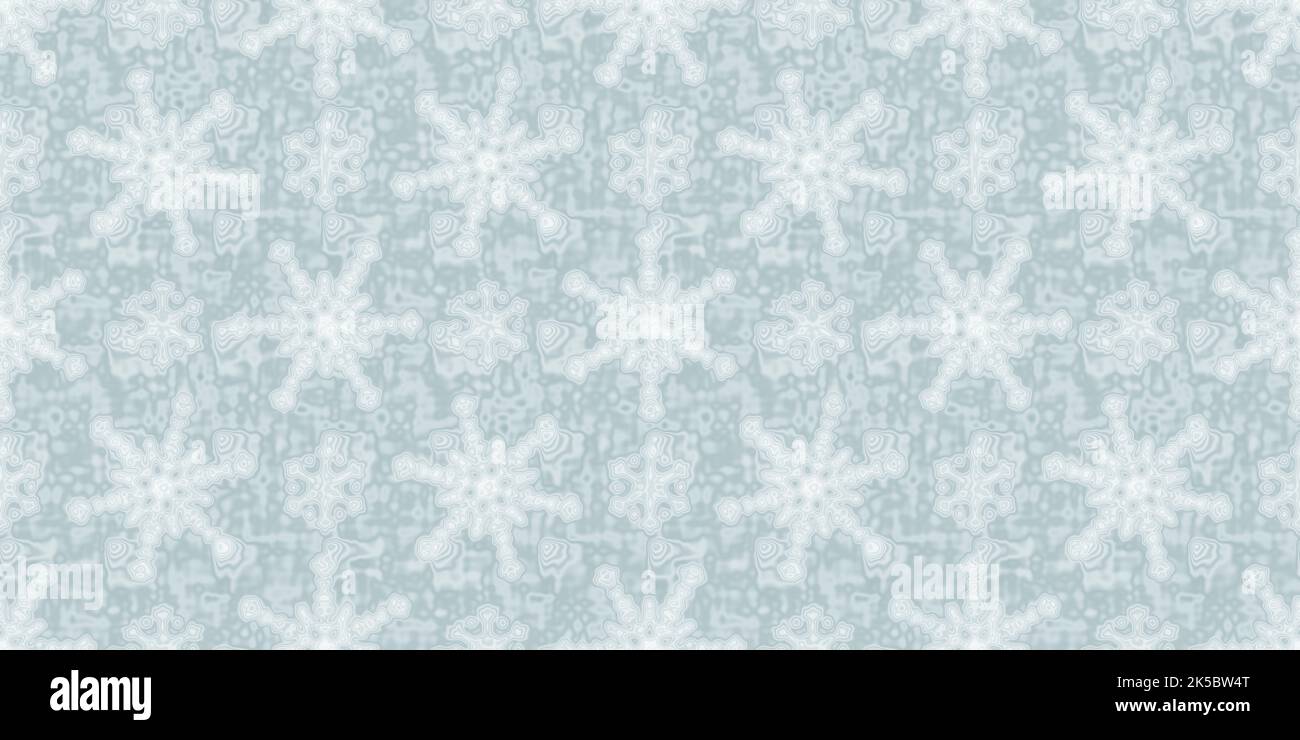 Soft ice blue snow flake border pattern background. Simple minimal ...