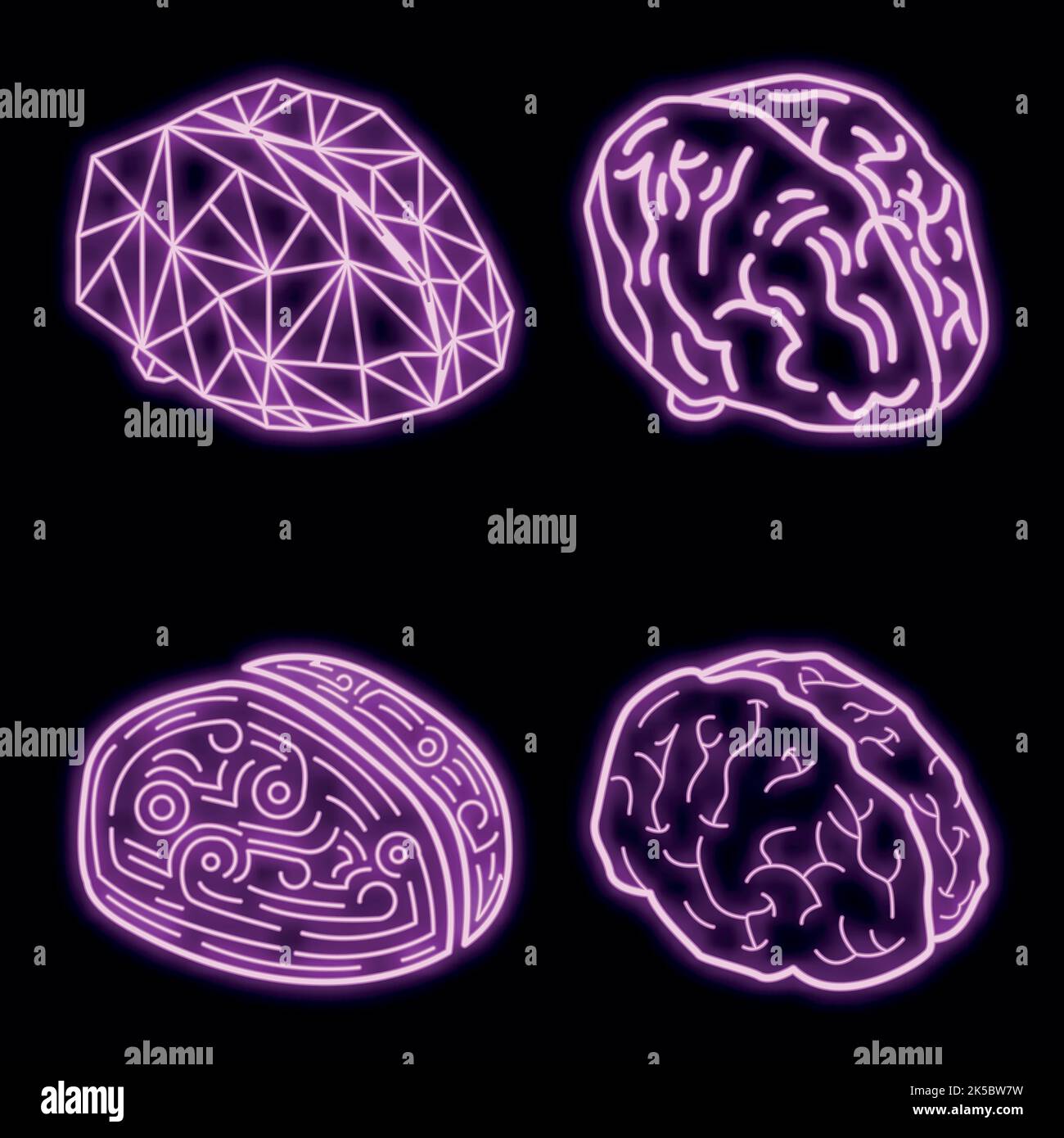 Brain thinking concept background. Isometric illustration of brain ...