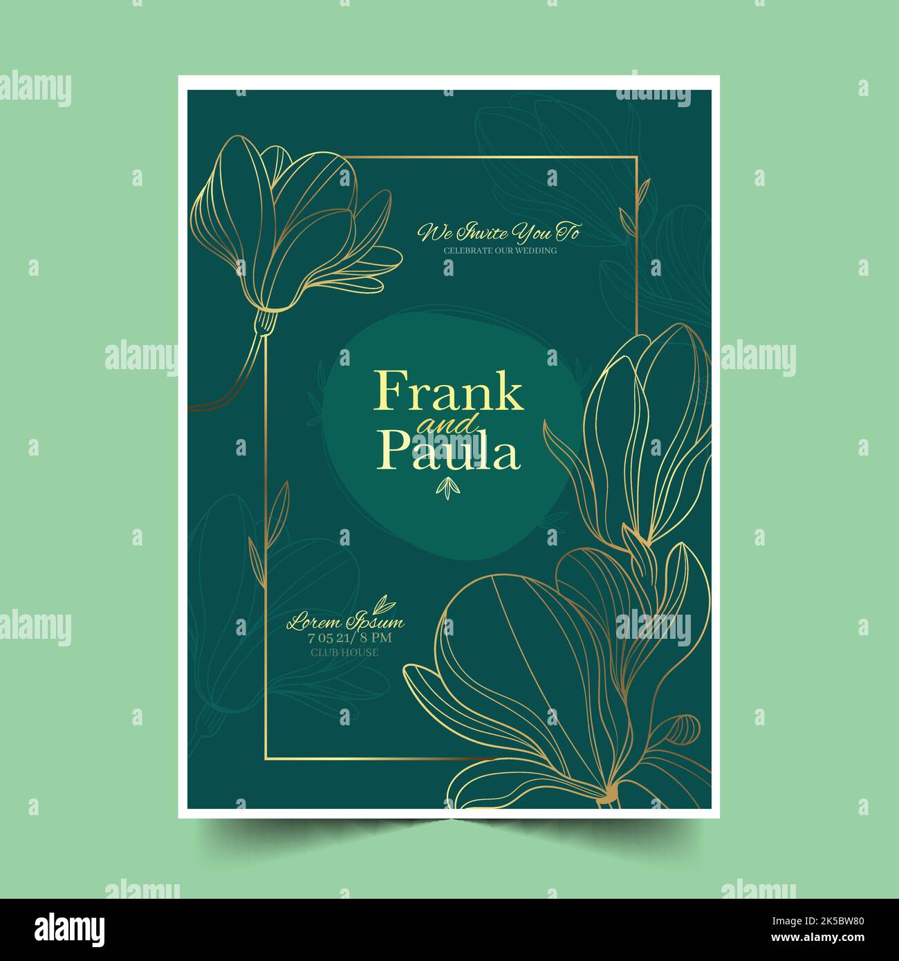 hand drawn wedding invitation vector design illustration Stock Vector ...