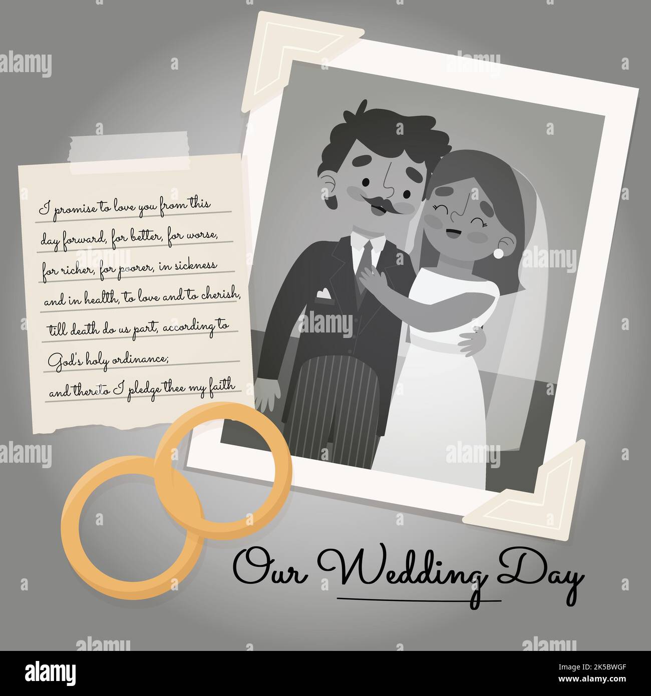 people celebrating golden wedding anniversary vector design ...