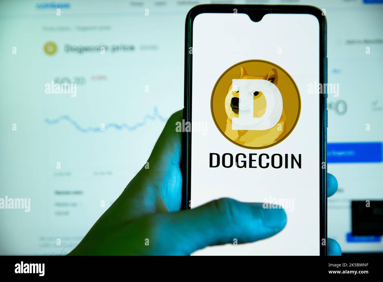 Spain. 10th Sep, 2021. In this photo illustration the Dogecoin ...
