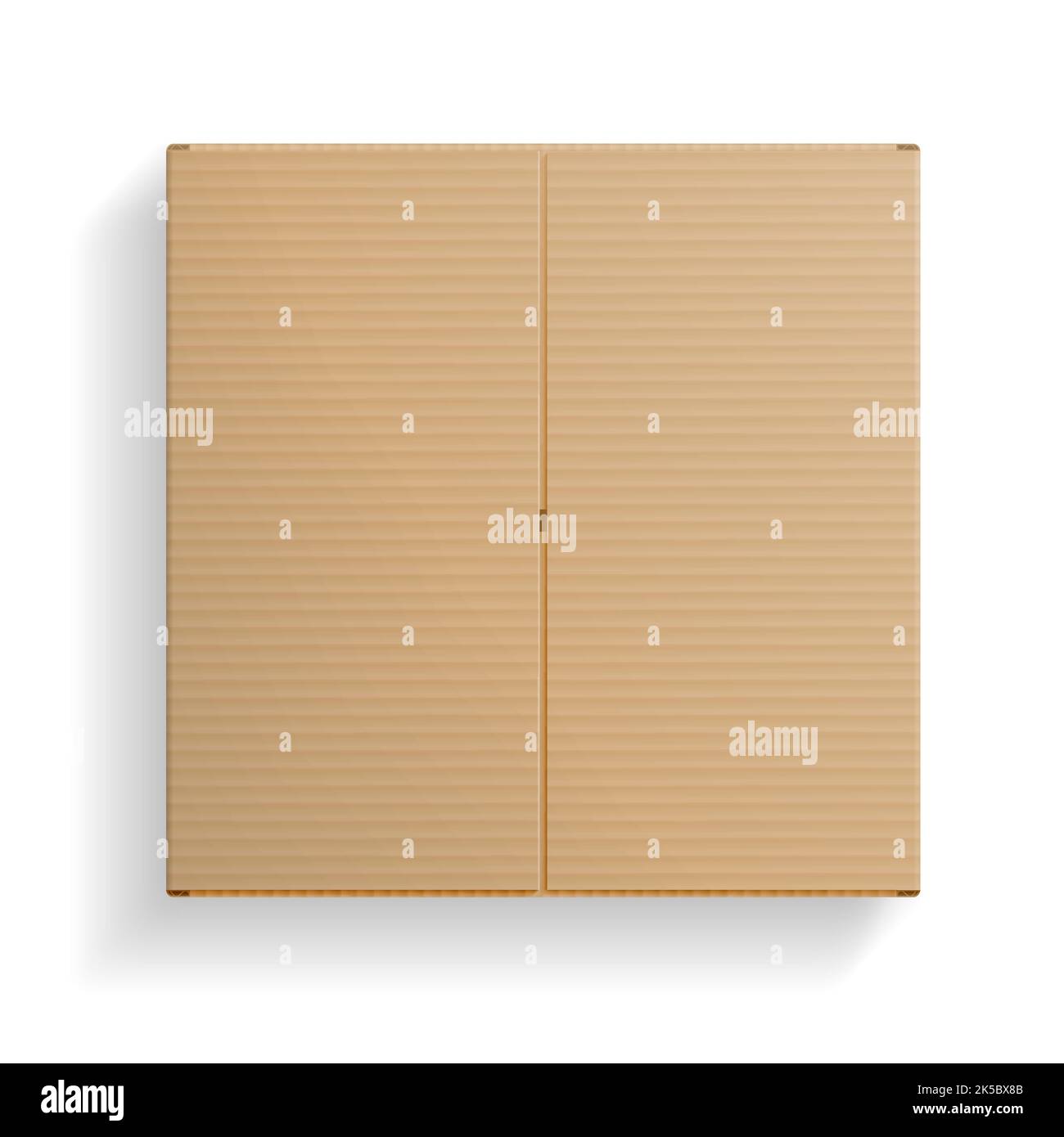 Realistic cardboard box, closed top view, with transparent shadow ...