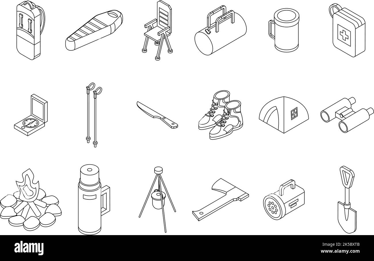 Equipment thin line outline on white isolated Stock Vector Image & Art ...