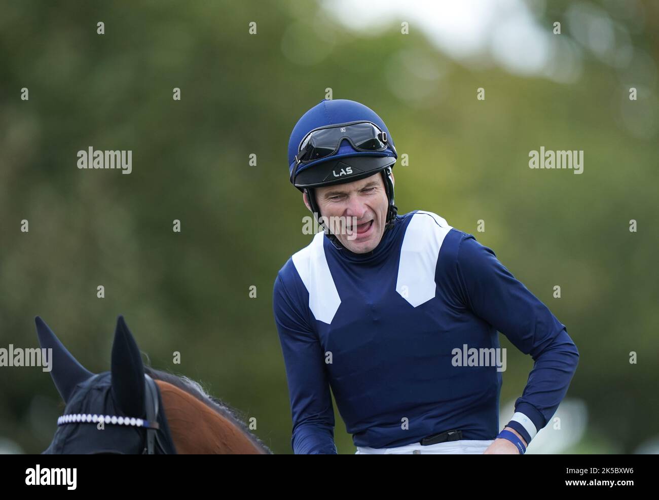 Robert Havlin celebrates winning the bet365 Fillies' Mile with ...