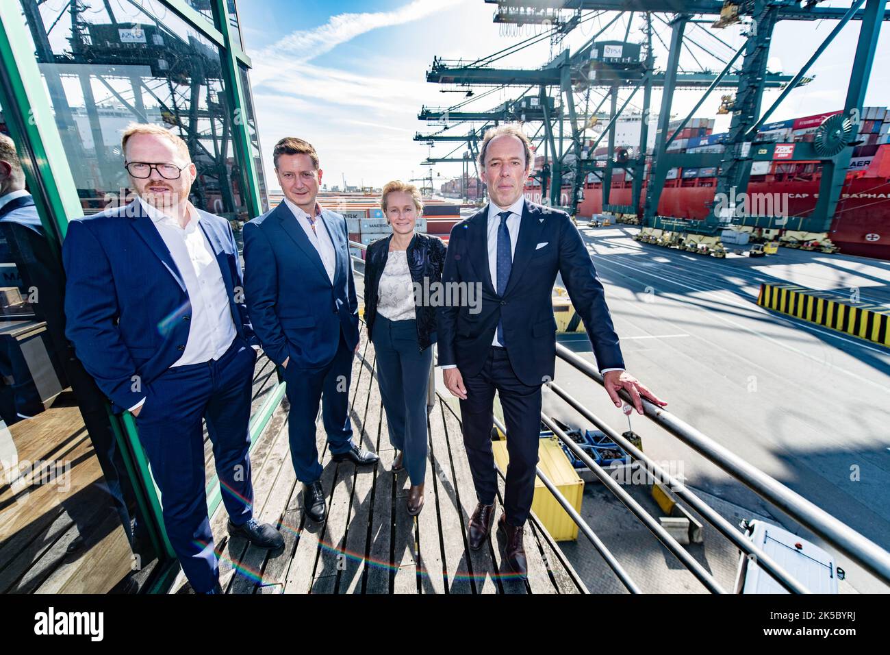 (L-R) General Manager PSA Antwerp Container Business Jurgen De Wachter ...