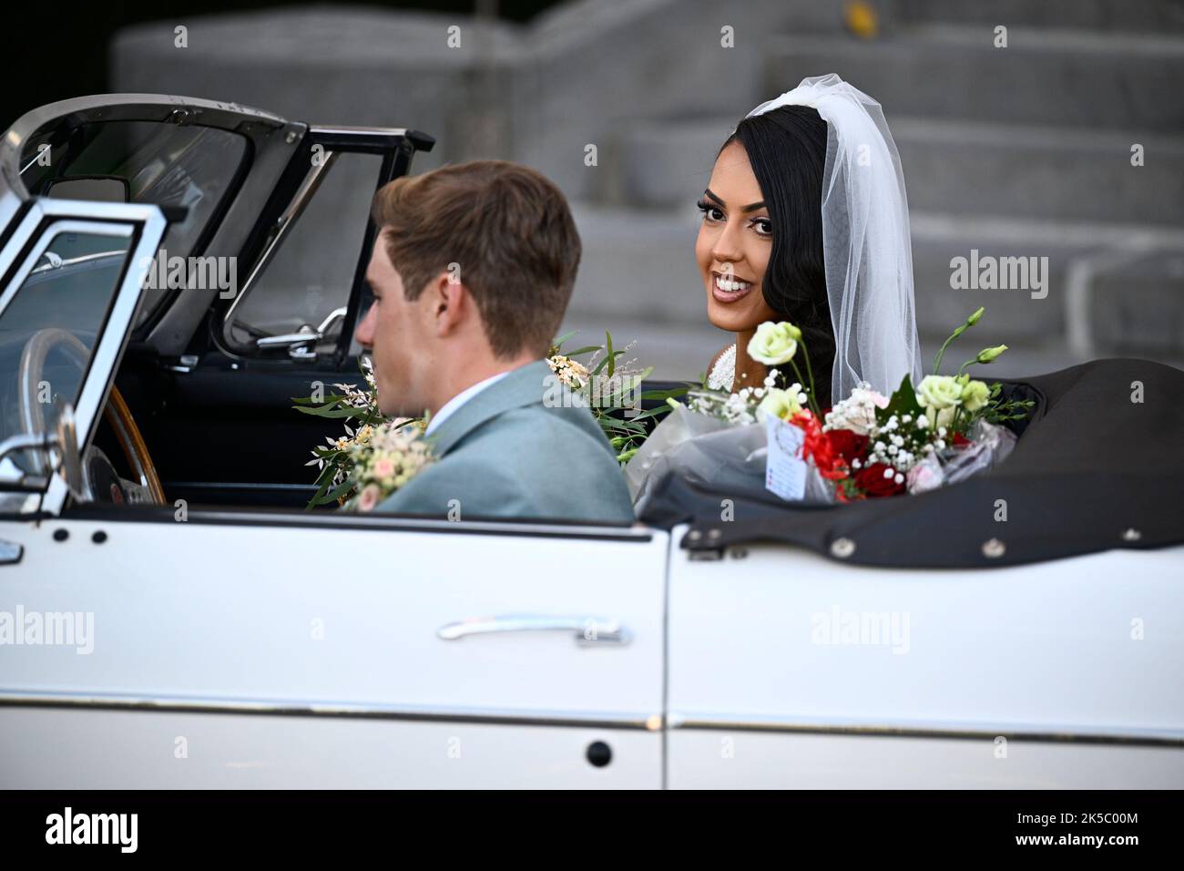 Evenepoel's partner Oumaima Oumi Rayane and Belgian Remco Evenepoel ...