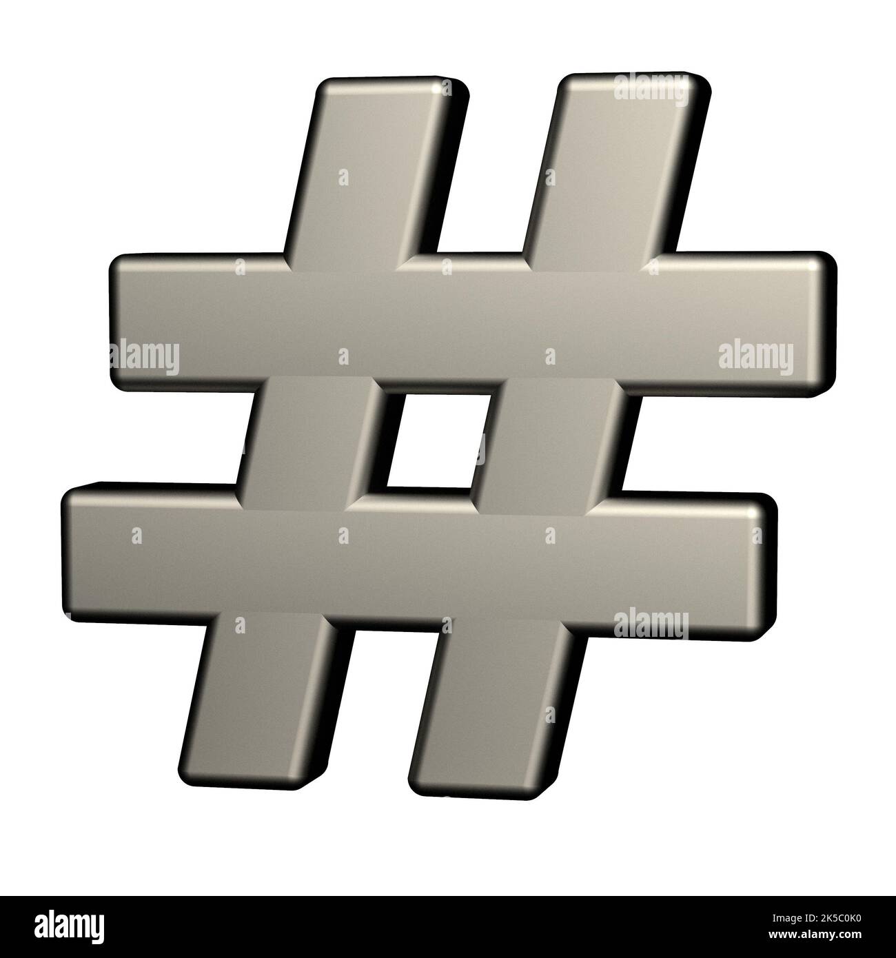 Hashtag icon isolated on white background. 3D Illustration Stock Photo ...