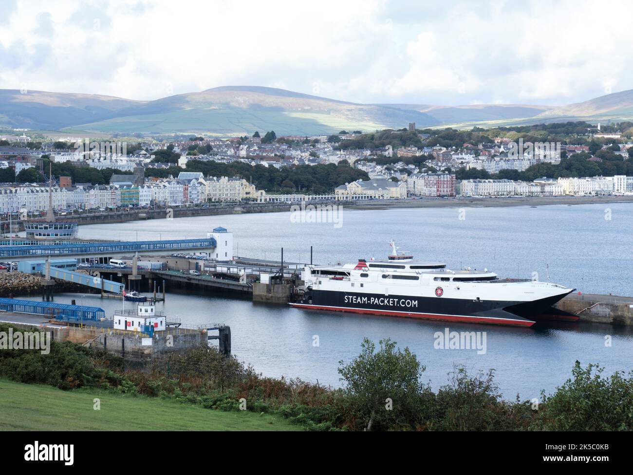 Looking over Douglas bay, Isle of Man from the cliffs above Stock Photo ...