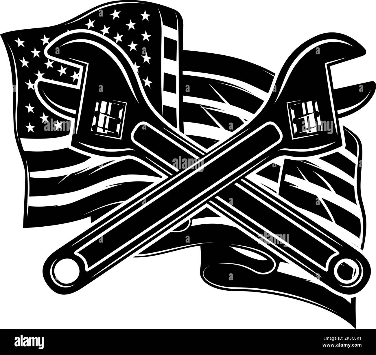 Crossed Pipe Wrenches Clip Art