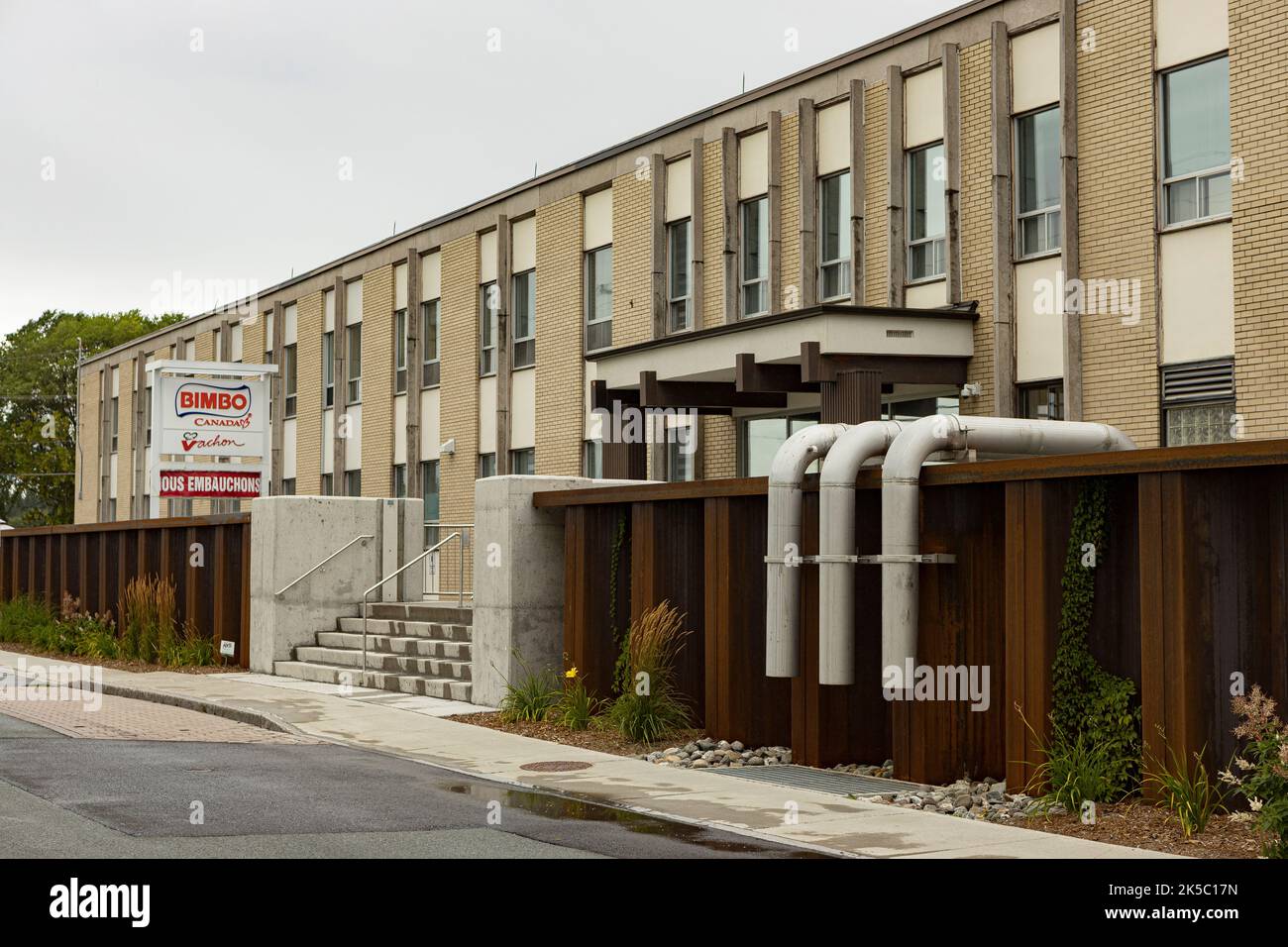 An anti-flood protection wall is pictured around the Bumbo Canada ...