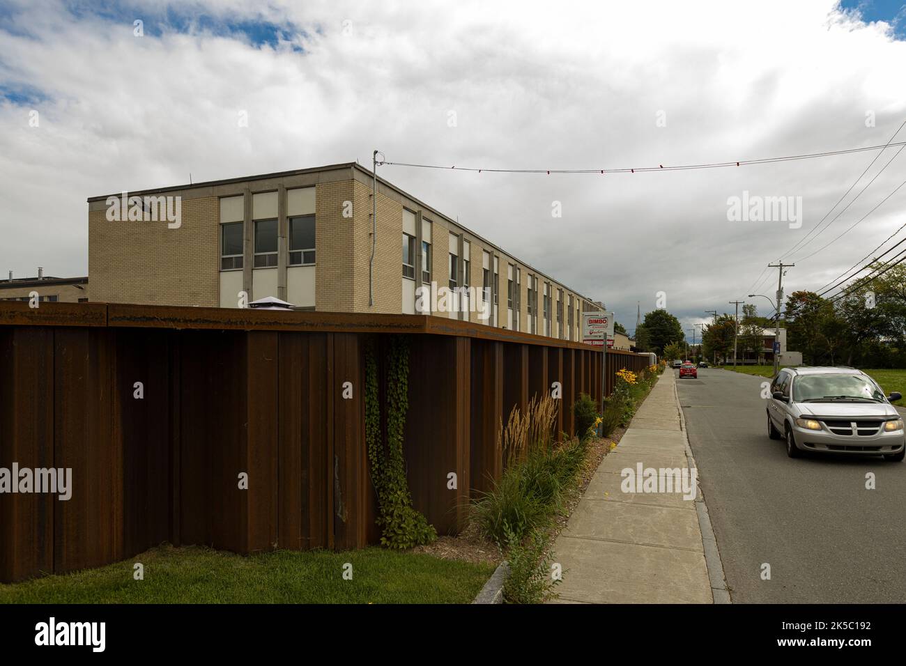 An anti-flood protection wall is pictured around the Bumbo Canada ...