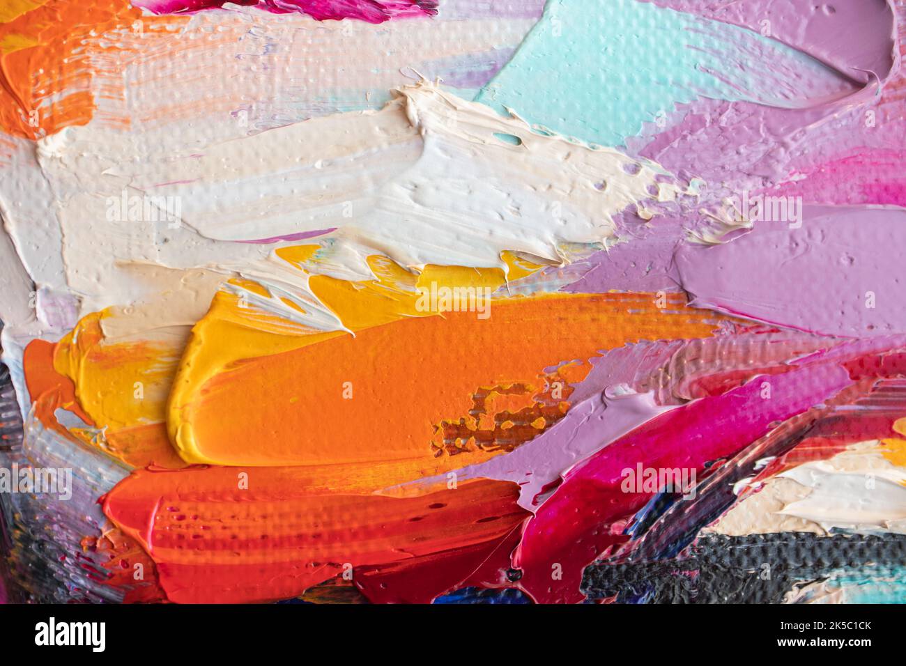 Multicolored texture painting. Abstract art background. oil on canvas ...