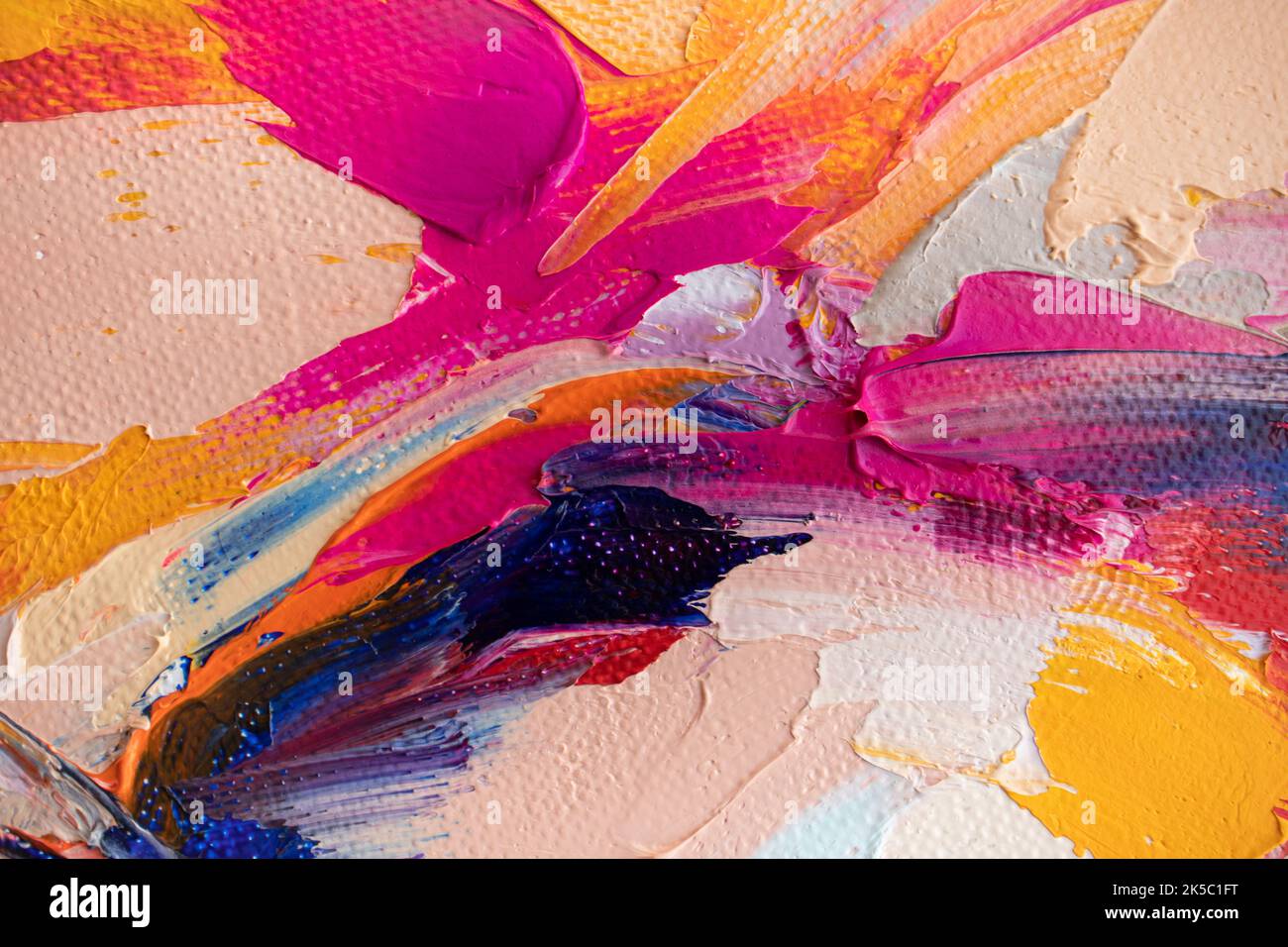 Multicolored texture painting. Abstract art background. oil on canvas ...