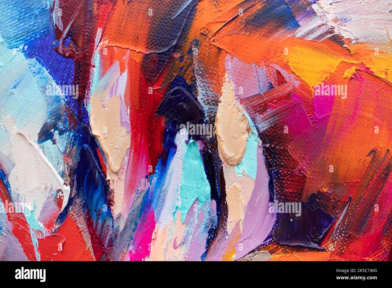 Multicolored texture painting. Abstract art background. oil on canvas ...